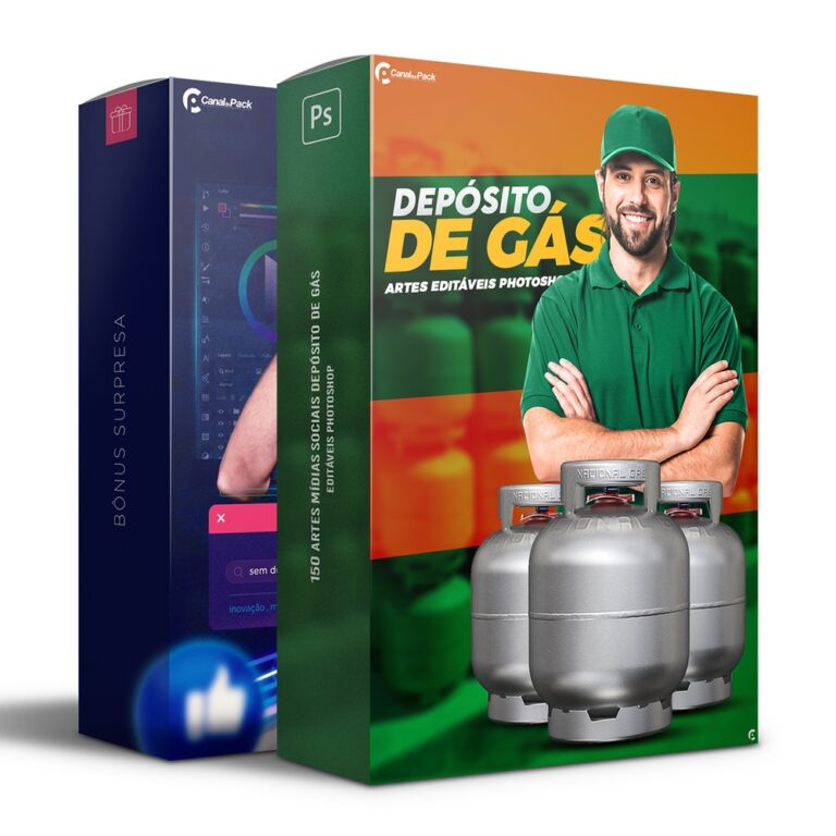 Pack 150 Artes editáveis depósito de gás Photoshop +Legendas - Canal ...
