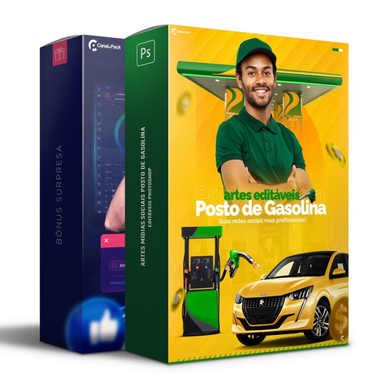 Pack 200 Artes editáveis posto de gasolina Photoshop +Bônus - Canal dos ...