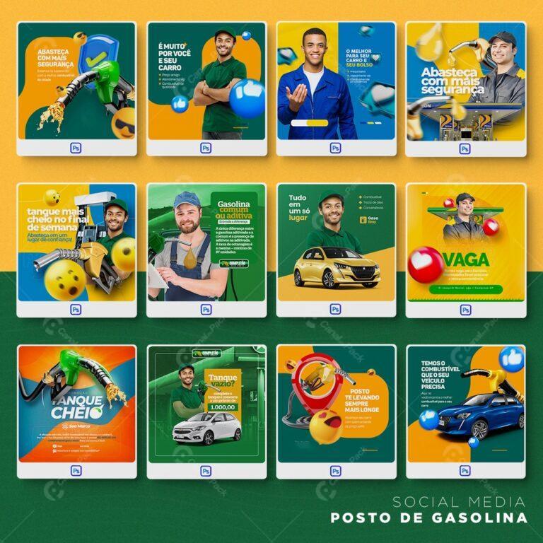Pack 200 Artes editáveis posto de gasolina Photoshop +Bônus - Canal dos ...