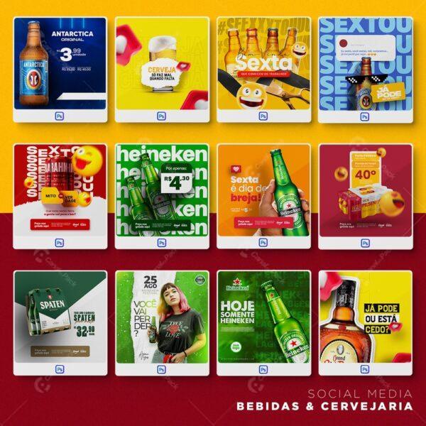 Pack 560 Artes editáveis bebidas, cervejaria, bares Photoshop - Canal ...