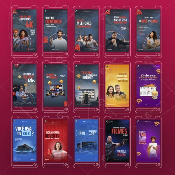 Pack 50 Artes editáveis no canva - Iptv +Stories - Canal dos Pack