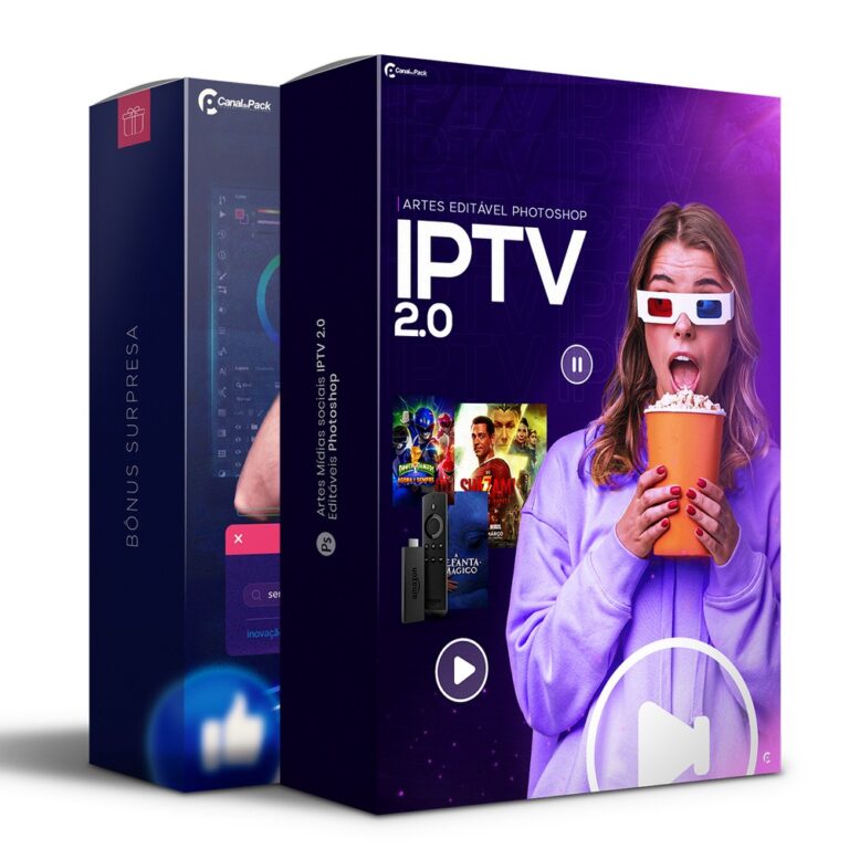 Pack 165 Artes editáveis - iptv 2.0 Photoshop psd - Canal dos Pack