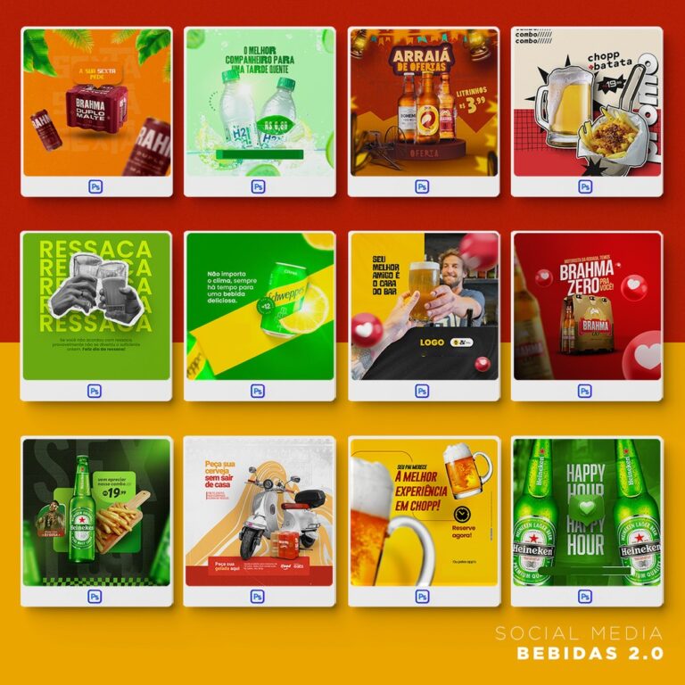 Pack 510 Artes editáveis bares, bebidas, bar 2.0 - Photoshop Psd ...