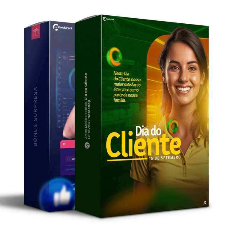 Pack 250 Artes editáveis Dia do cliente - Photoshop PSD - Canal dos Pack