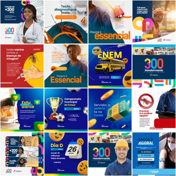 Pack 50 Artes editáveis Photoshop - Prefeitura - Canal dos Pack